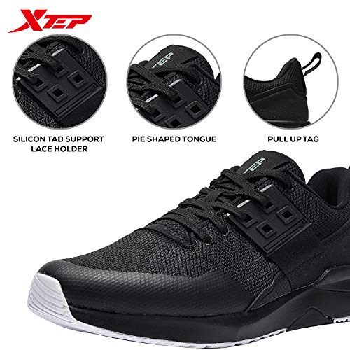 Buy XTEP Men's Black and Green Stylish Synthetic Leather Upper ...