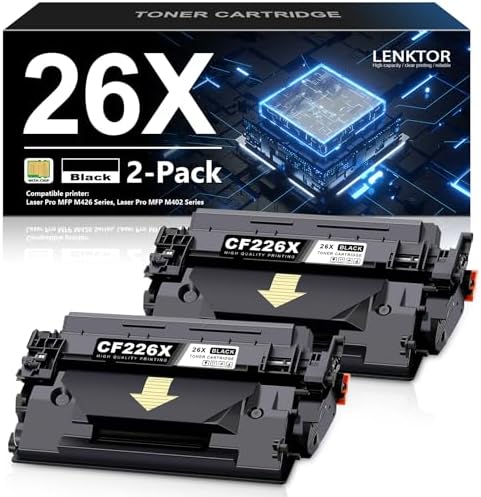 CF226A 26A Black Toner Cartridge 2 Pack Compatible Replacement for HP ...