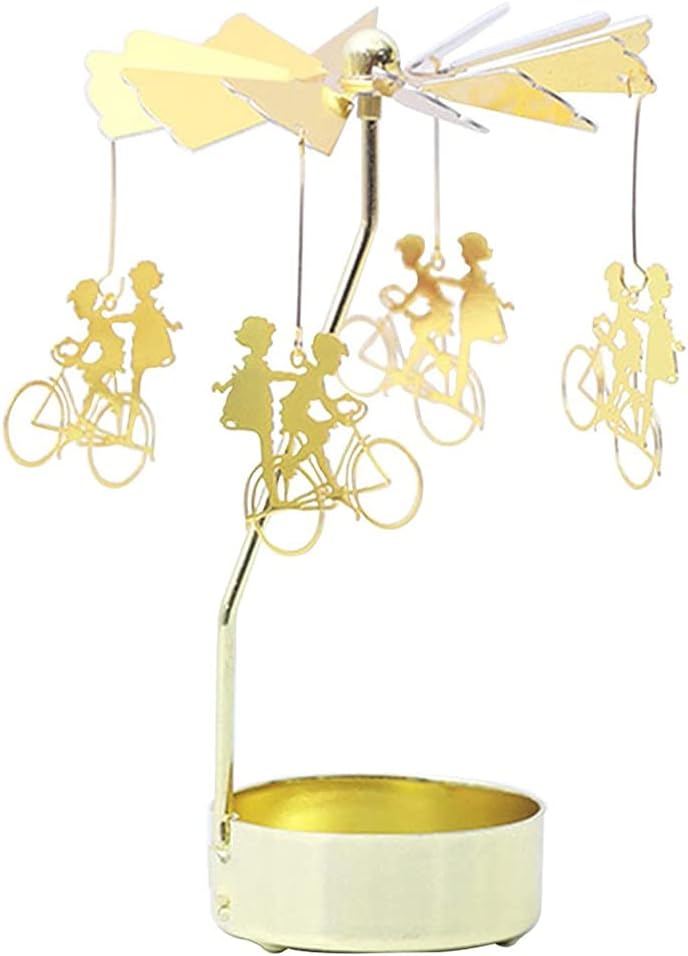 Amazon.com: Mecela Spinning Candle Holder, Golden Rotating Candlestick ...