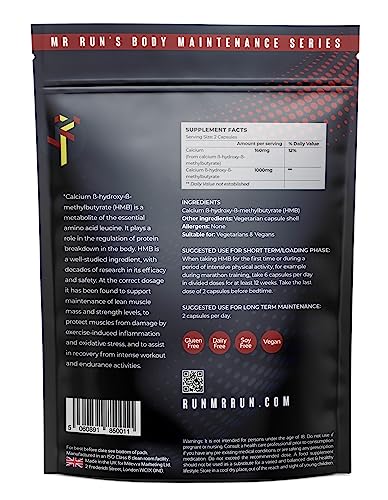 Mr Run's HMB - Muscle Strength & Fitness, 1000mg per Serving - Protect ...