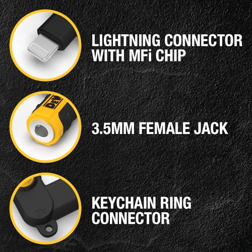 DEWALT 3.5mm to Lightning Adapter — 90-Degree Lightning Female to 3.5mm ...
