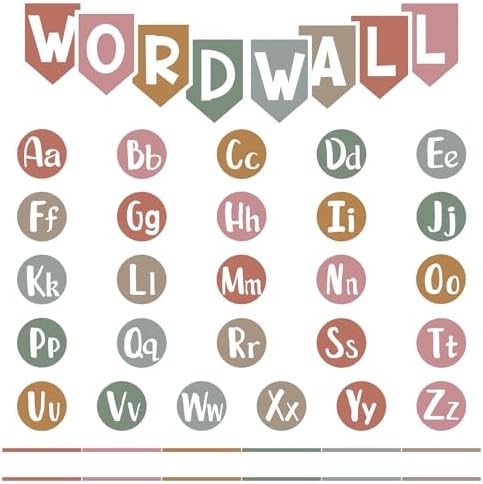 Amazon.com : 124 Pieces Word Wall Bulletin Board Set Boho Word Wall ...