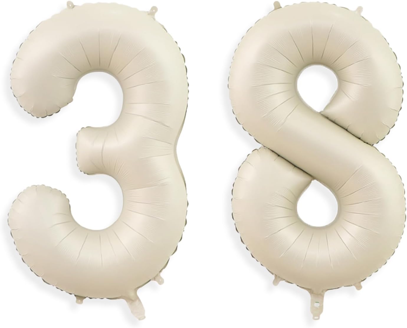 Amazon.com: 40 Inch 38 Balloon Numbers Cream White, Large Number 38 ...