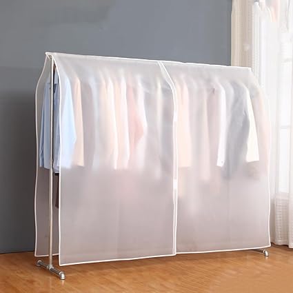 HASTHIP® Clothes Rack Cover, Garment Rack Cover Large PEVA Translucent ...