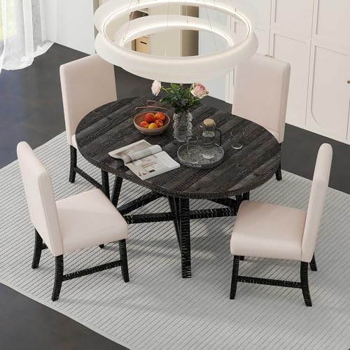 Amazon.com - Merax 5-Piece Retro Functional Dining Set for 4 with ...