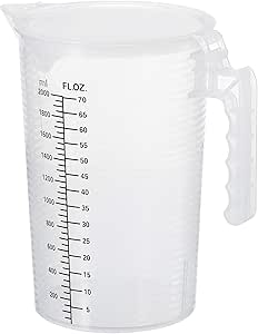 Amazon.com: PATIKIL Graduated Beaker, 2000ml PP Plastic Liquid Measuring Cup Double Sided Black ...