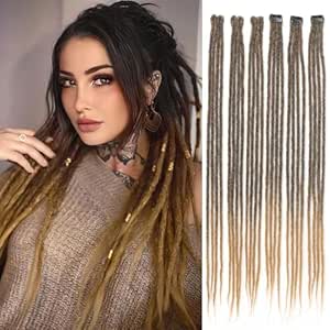 Amazon.com : Clip in Dreadlocks Hair Extensions 24 Inch 6 Clips ...