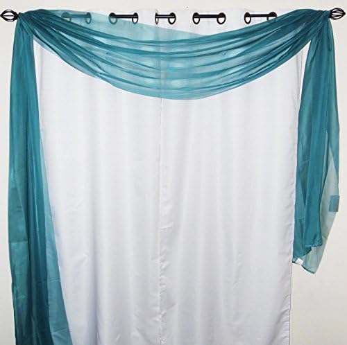 Amazon.com: Gorgeous Home 1 Solid Decorative Teal Blue Elegant Scarf ...