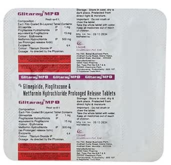 Glitaray MP 1MG - Strip of 15 Tablets : Amazon.in: Health & Personal Care