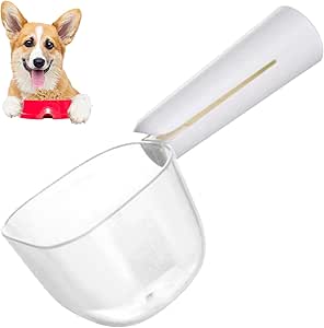 Amazon.com: Dog Food Scoop | Clear Puppy Measuring Cups with Scale ...