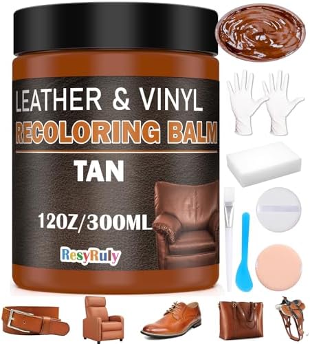 Tan Leather Recoloring Balm Light Brown Repair Kit Leather Dye Vinyl ...