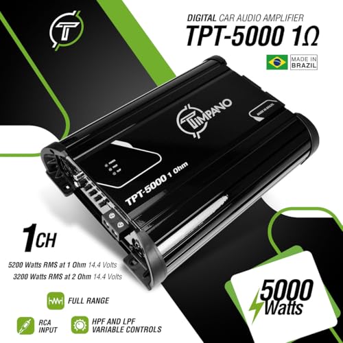 Timpano TPT-5000 1 Ohm Full Range Amplifier - 5000 Watts RMS Class D 1 ...