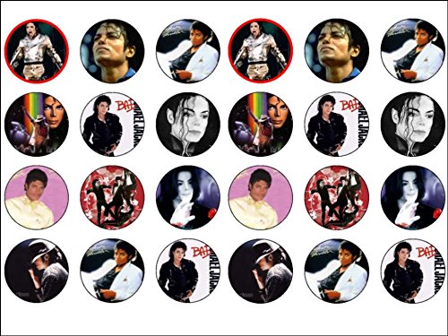 24 Michael Jackson Edible Wafer Paper Cup Cake Toppers | Desertcart OMAN