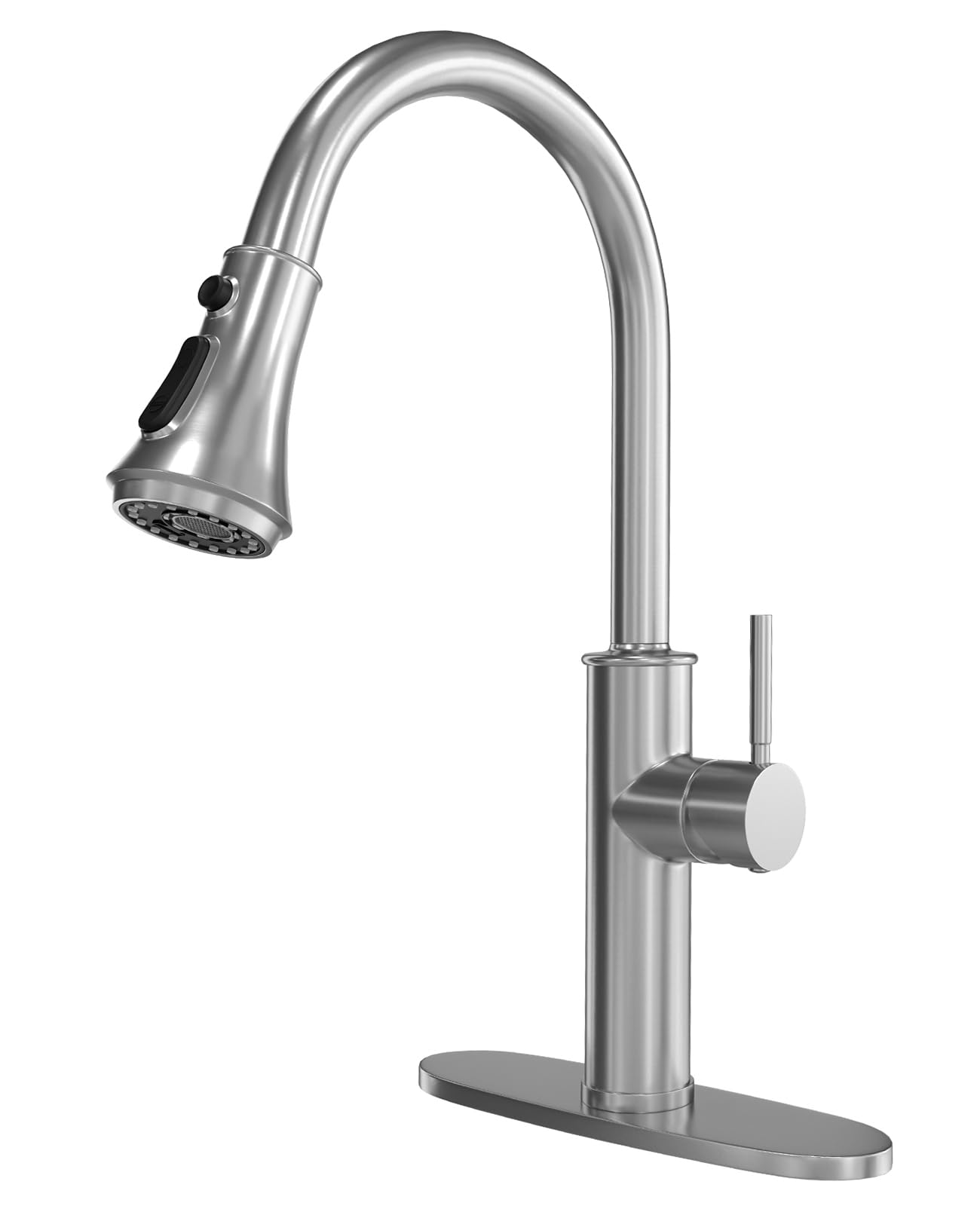 4 Way Spray Kitchen Faucet with Pull Down Sprayer, Single Handle High ...