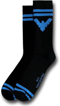 Amazon.com: Nightwing Symbol Black officially licensed Crew Socks ...