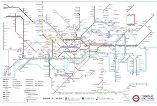 Official Maxi Poster – Tfl (London Underground Map) | Decorative Wall ...