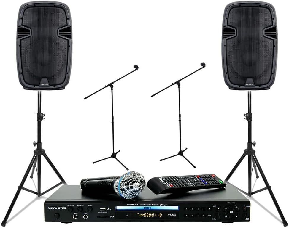 Vocal-Star Karaoke Machine with Microphones, Bluetooth, Party Songs ...