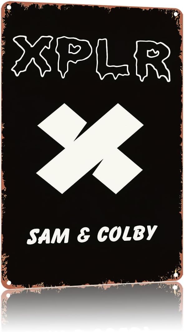 Retro Metal Sign Xplr Logo (With "Sam & Colby" Text),Text Art Poster ...