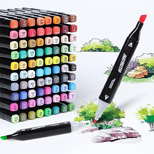 Finaxo 24 Colors Art Markers Sketch Pen Dual Tip Artist Art Marker ...
