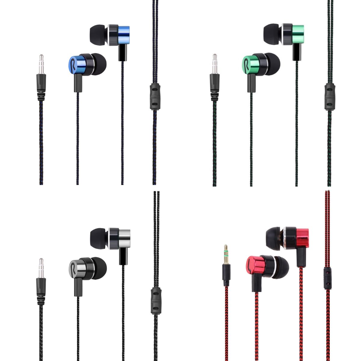 Amazon.com: CCeCCe 4 Pack Wired Earbuds 3.5MM 3 Pole Stereo Earphone in ...