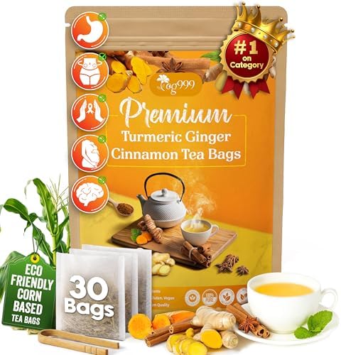Amazon.com : TOG999, 30 Bags Premium Turmeric Ginger Cinnamon Tea ...