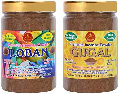 PRARTHANA Combo Pack of Gugal and Loban Premium Dhoop Powder (2 Jar of ...