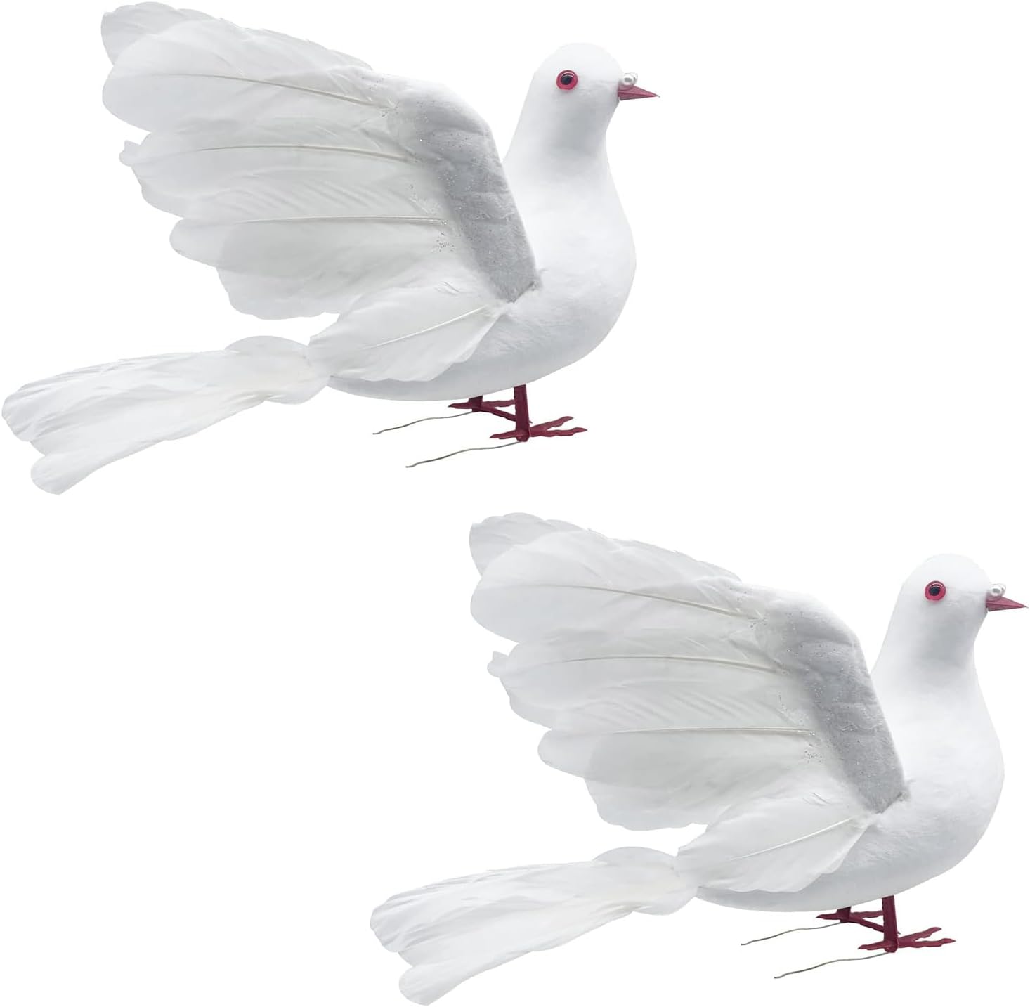 Amazon.com: Abirdflyer 2PCS Large White Flying Doves 9.5-Inch ...