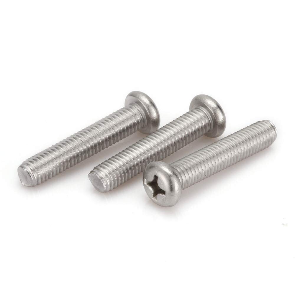 50pcs M5 Head Machine Screws 304 Stainless Steel Bolts Cross Recessed ...