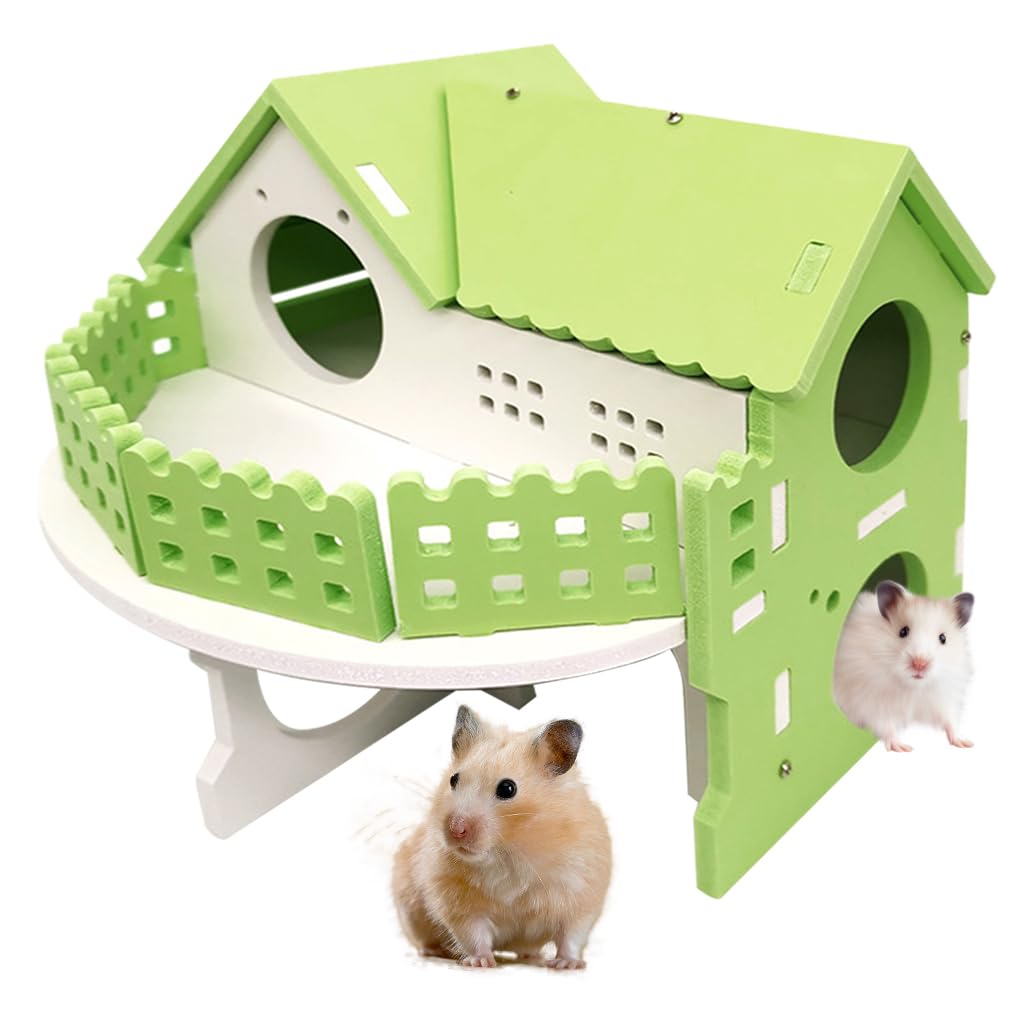 Qpets® Hamster House, Small Hamster Cage with Roof & Balcony, DIY ...