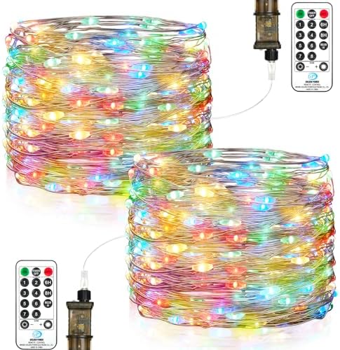 Fairy Lights Plug in, 15M 150LEDs String Lights, 8 Modes Multicolor ...