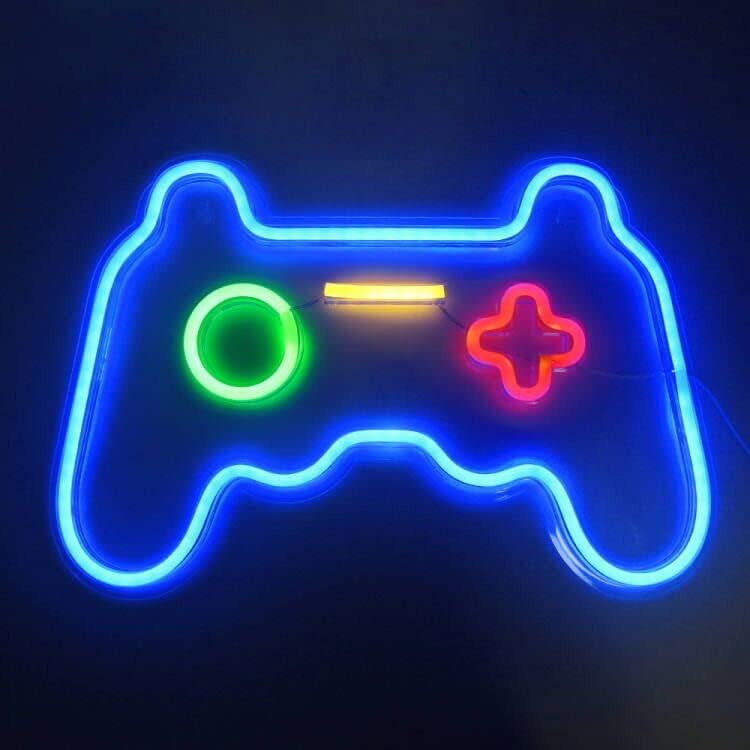 Vicloon Gamer Neon Sign, Gamepad Controller Shape Neon Sign Lights ...