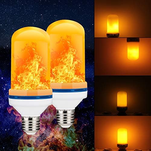Hansang LED Flame Effect Light Bulb,E26 Standard Base,4 Modes ...