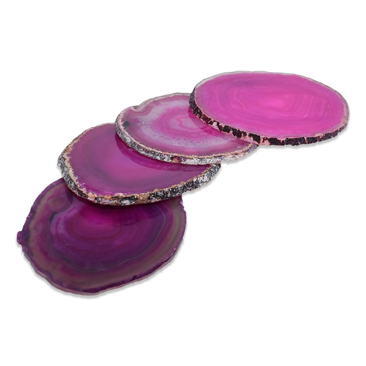 Purple Pink Agate Geode Coasters