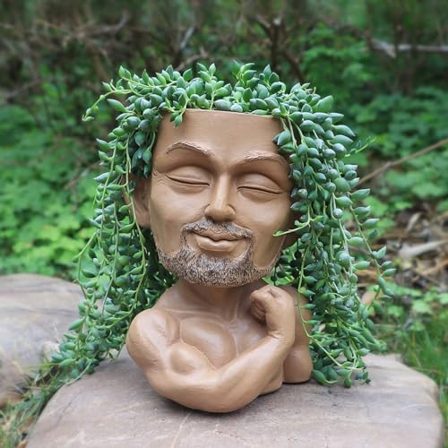 Amazon.com : Face Planter Pot Head Planter - Beefcake Guy Model Human ...