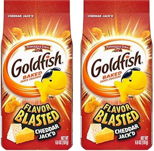 Amazon.com: Goldfish Flavor Blasted Cheddar Jack'd Crackers, Snack ...