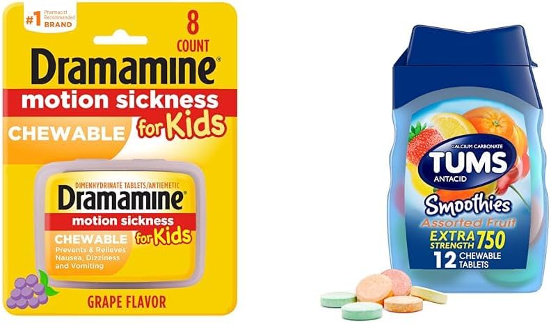 Amazon.com: Dramamine Kids Chewable Motion Sickness Relief Grape 8 ...