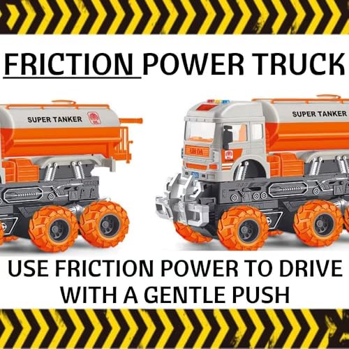 SHIPEASE Friction Powered Realistic Super Oil Tanker Truck Toys for ...