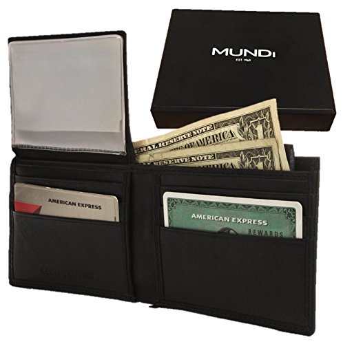 MUNDI Mens Pebble Leather Passcase Wallet - Black : Amazon.in: Bags ...