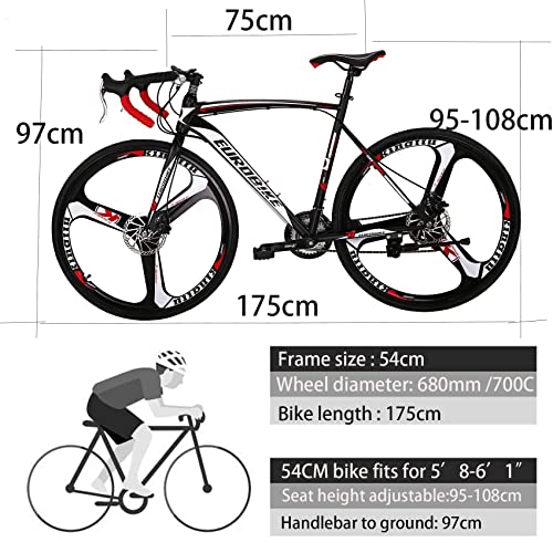 Eurobike Road Bike, XC550 21 Speed Bikes for Men,54 Cm Frame Womens ...