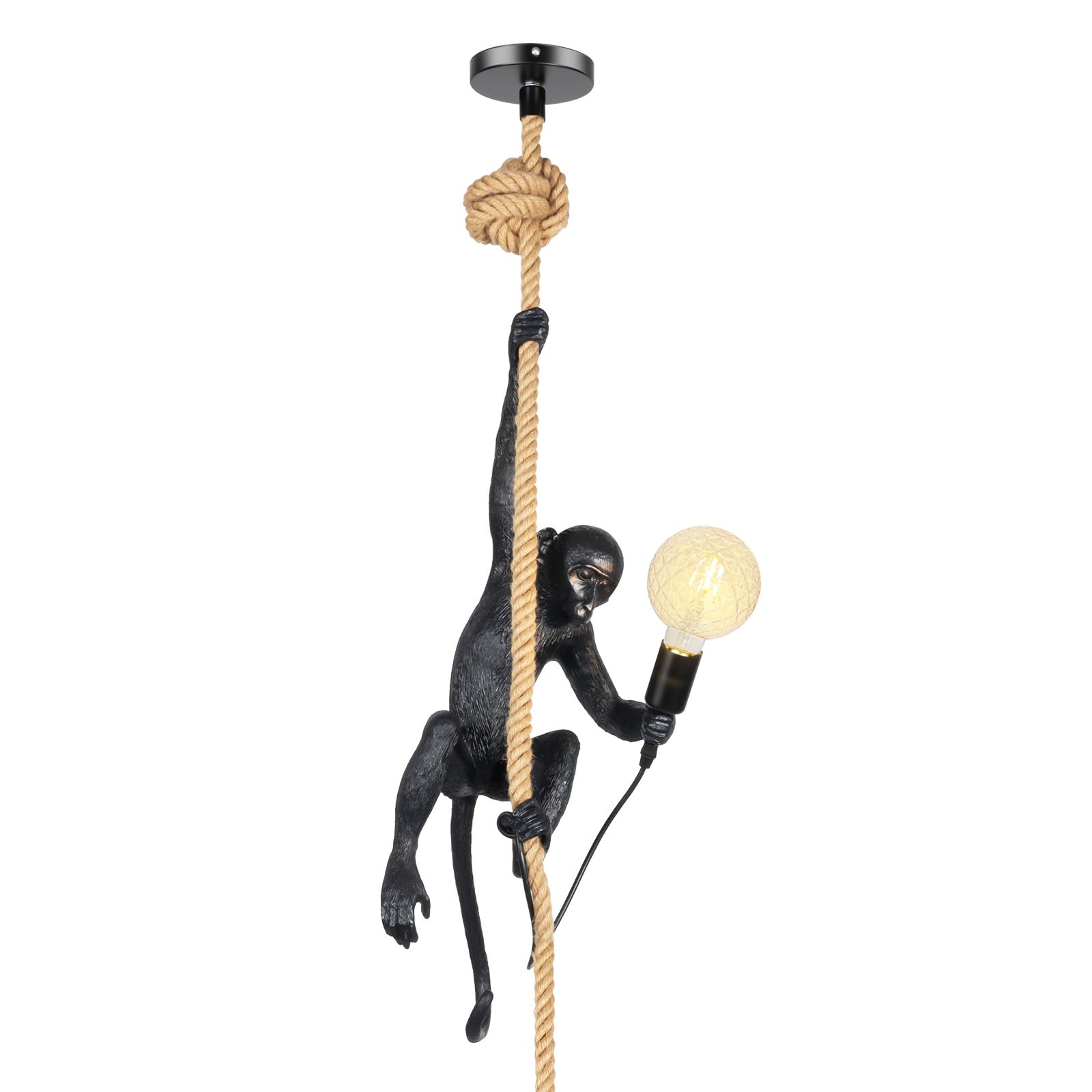 HuaShuani Monkey Pendant Light, Vintage Resin Monkey Chandelier ...