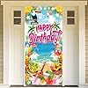 Amazon.com: HOWAF Hawaiian Birthday Door Banner Aloha Luau Party ...