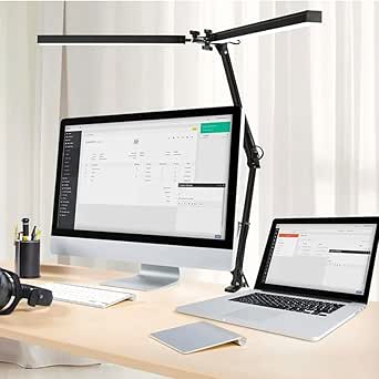 Glint Edge Double Head LED Desk Lamp, Ultra-Wide Coverage for 72 ...