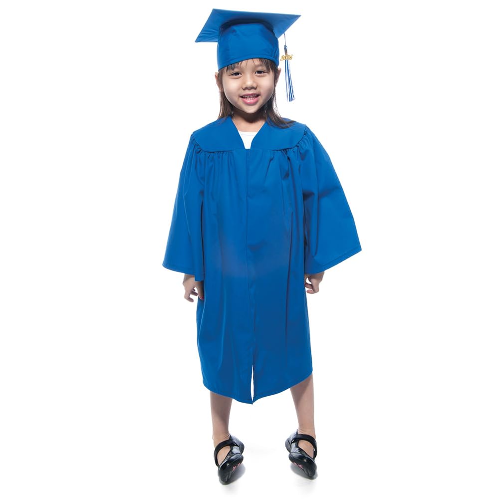 Snapklik.com : Large Blue Matte Child Graduation Set, Cap, Gown, Tassel ...