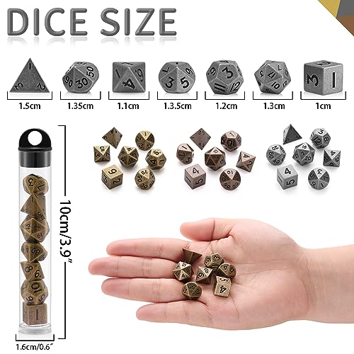 Snapklik.com : 10mm Mini DND Metal Dice Set,3 Sets Antique Copper D&D ...