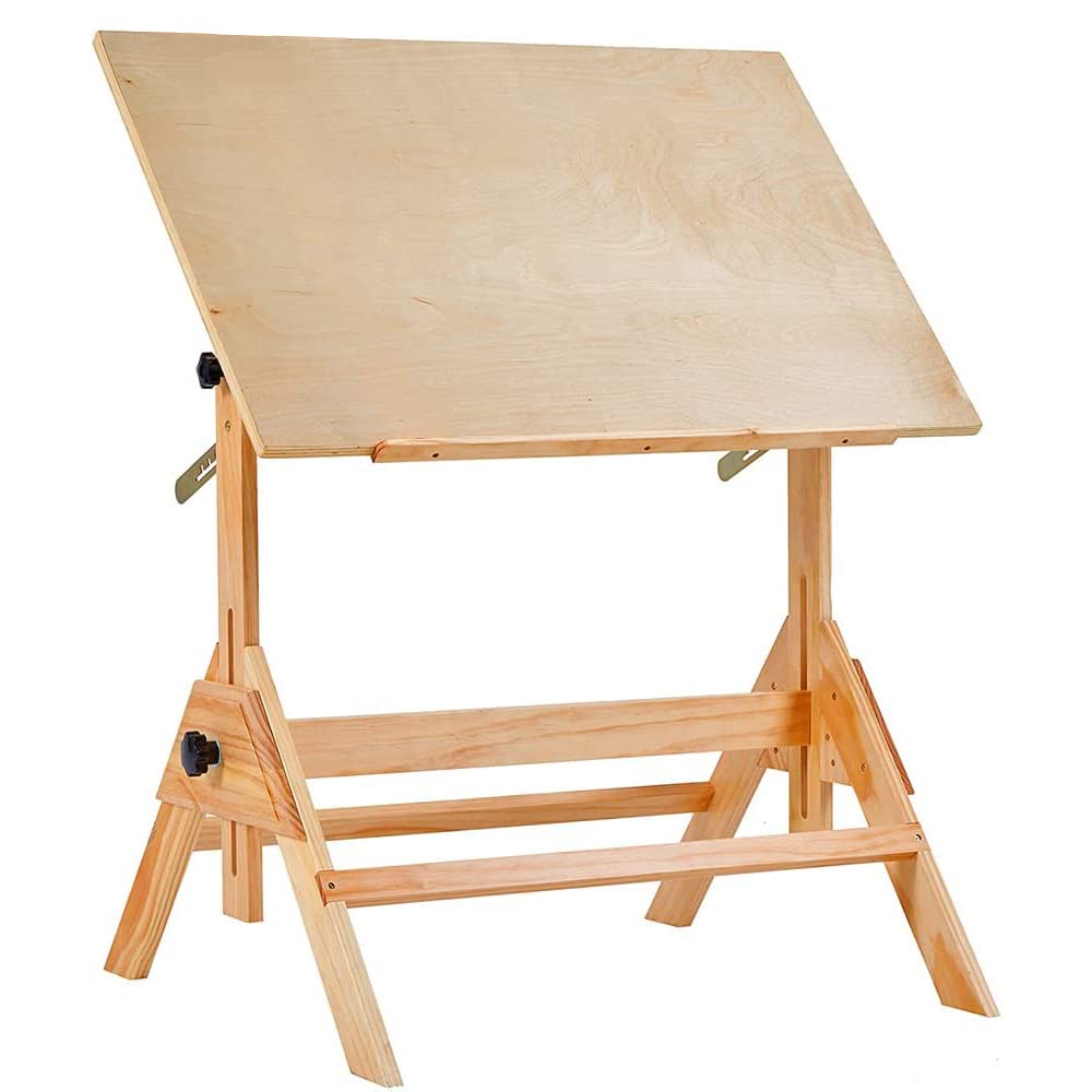 buy-hcosmy-solid-wood-drafting-table-artist-drawing-desk-writing-desk
