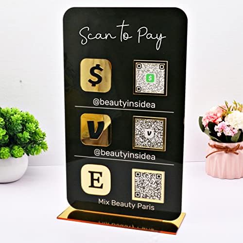 Amazon.com : 3D Multi Qr Code Sign Custom Acrylic Social Media Labels ...