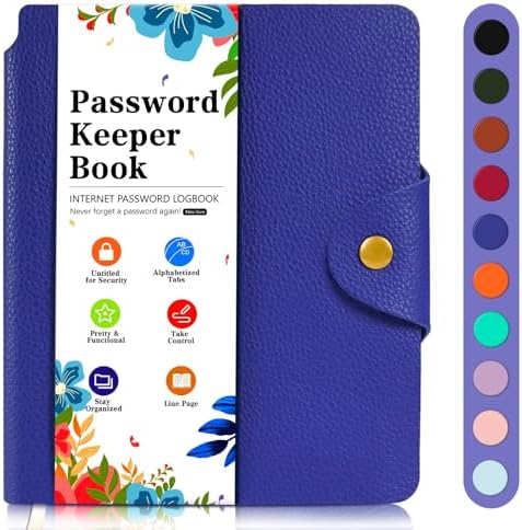Password Book with Alphabetical Tabs, Elegant PU Leather Password ...