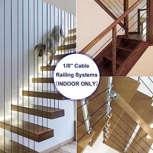 Snapklik.com : 450FT 1/8 Black Wire Rope T316 Stainless Steel Cable ...