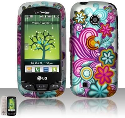 Amazon.com: PURPLE & BLUE FLOWERS Hard Plastic Design Matte Case for LG ...
