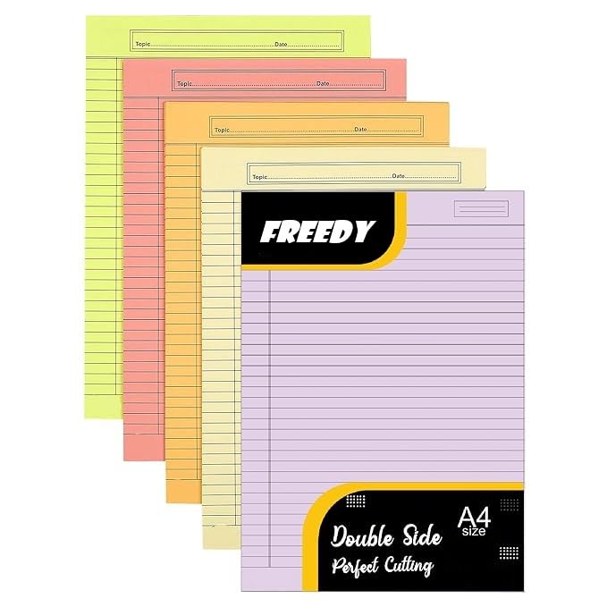Freedy A4 Size one Side Ruled coloured Sheet (Pack of 40 sheets) for ...